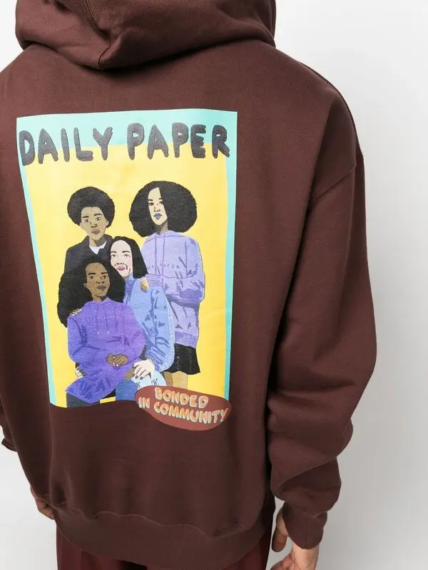 DAILY PAPER Graphic Print Cotton Hoodie