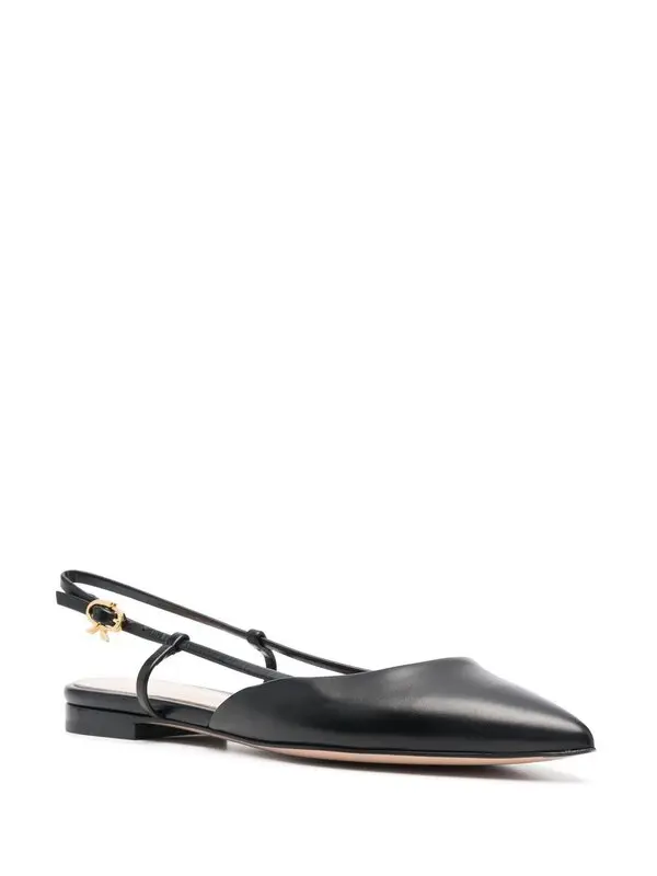 GIANVITO ROSSI Ascent 05 Slingback Ballerinas - Black