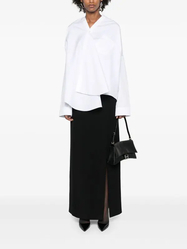 Balenciaga Pussy-bow Cotton Shirt