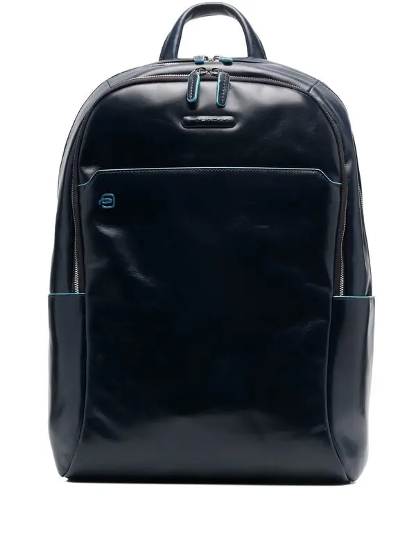 PIQUADRO Leather Backpack - Blue