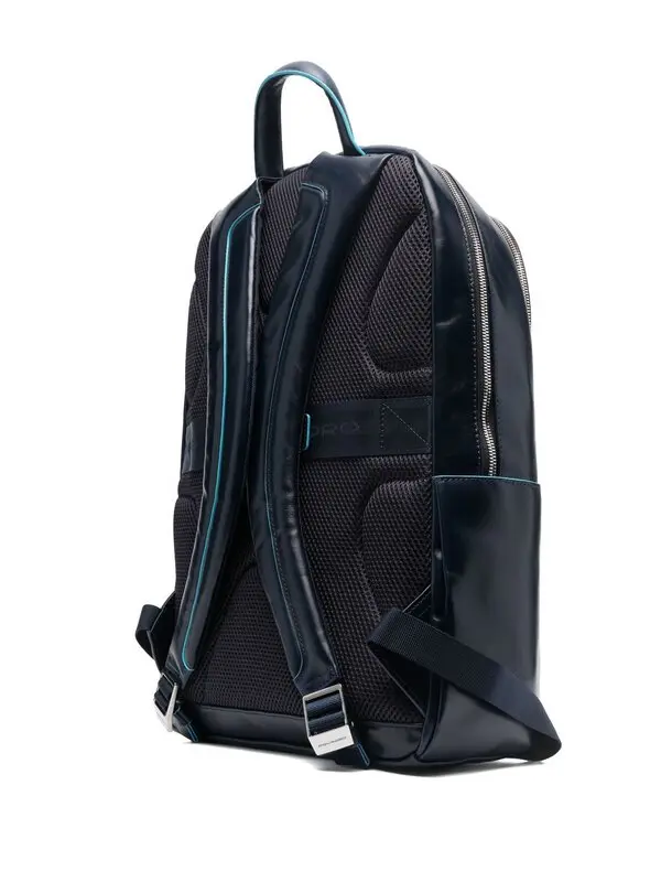 PIQUADRO Leather Backpack - Blue