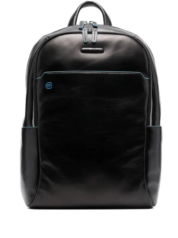 PIQUADRO Leather Backpack - Black