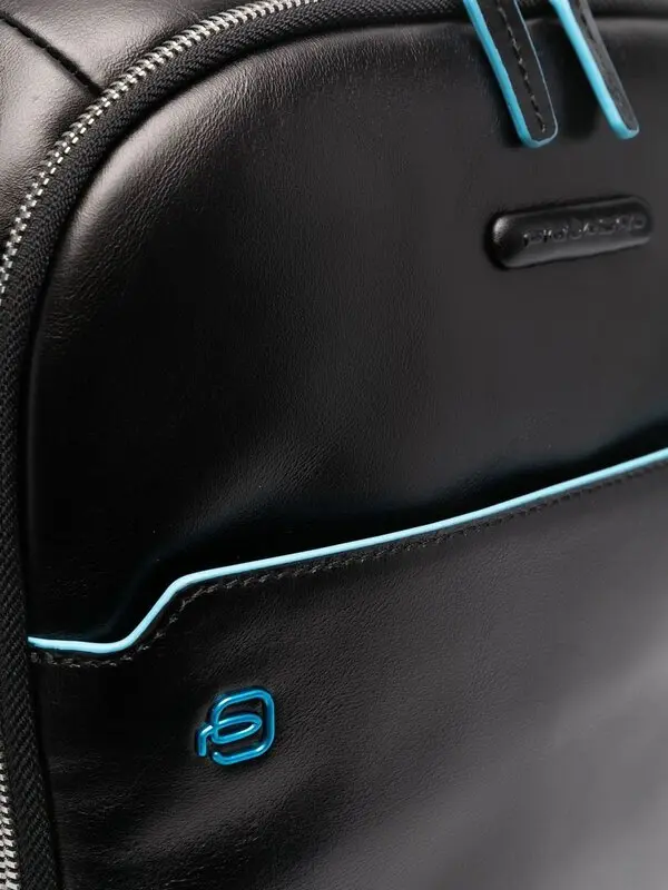 PIQUADRO Leather Backpack - Black
