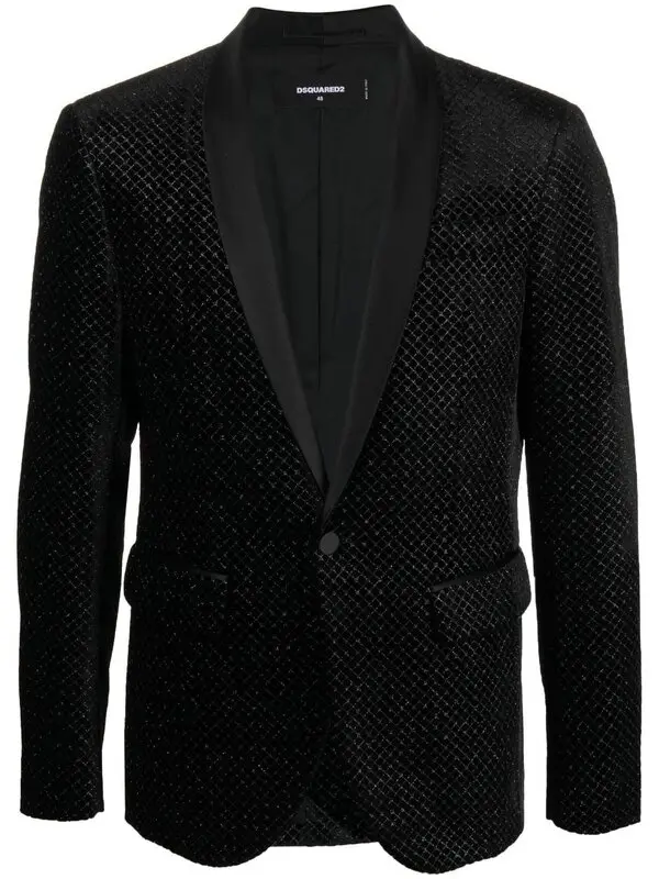 Dsquared2 Metallic-effect Single-breasted Blazer - Black