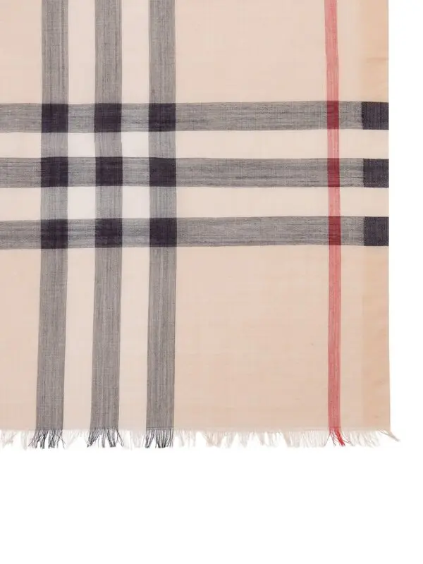 Burberry Check Wool Scarf - Neutrals