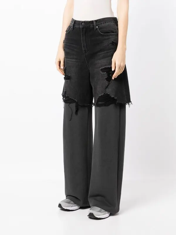 Goen.j Distressed Straight-leg Jeans - Grey
