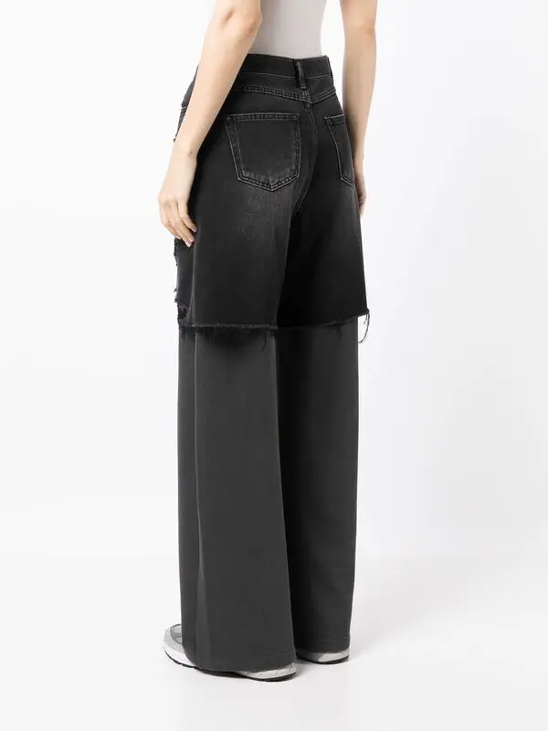 Goen.j Distressed Straight-leg Jeans - Grey