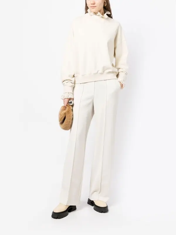 Goen.j Crochet-trimmed Sweatshirt - Neutrals