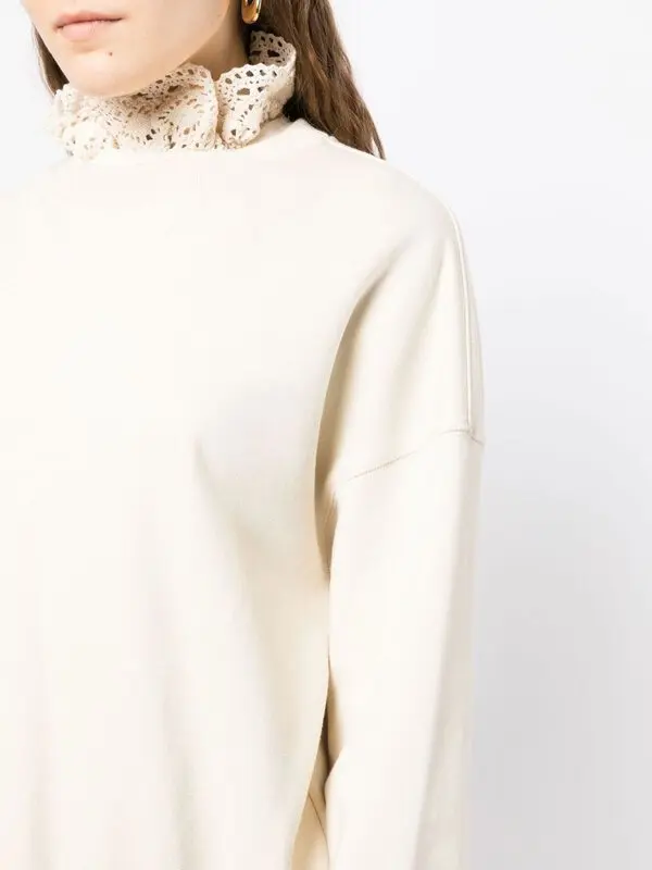 Goen.j Crochet-trimmed Sweatshirt - Neutrals