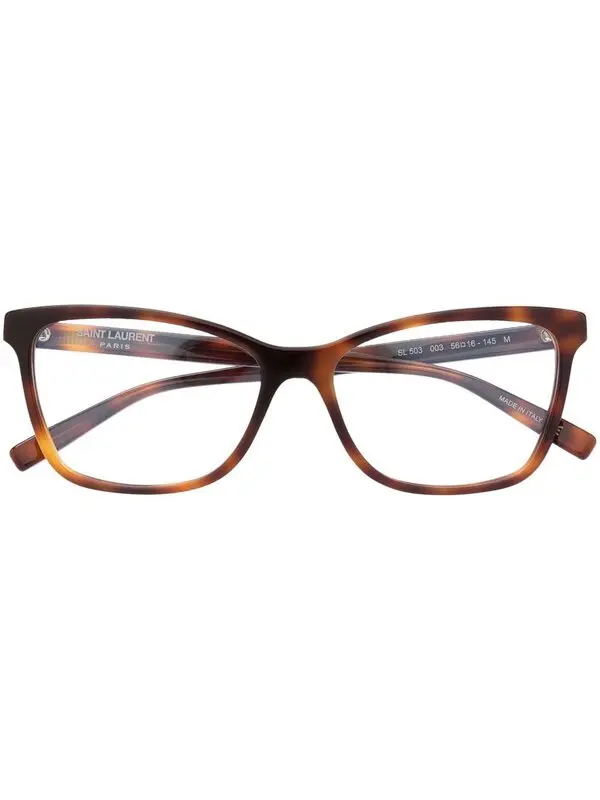 Saint Laurent Rectangle-frame Glasses - Brown