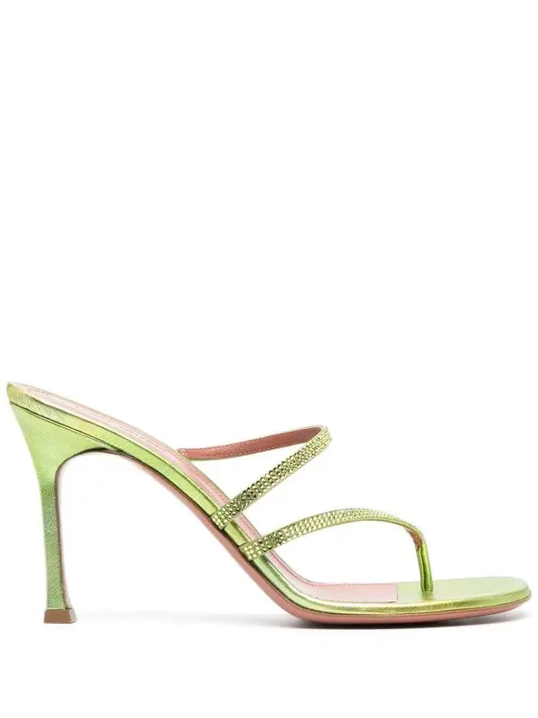 Amina Muaddi 105mm Crystal-embellished Sandals - Green