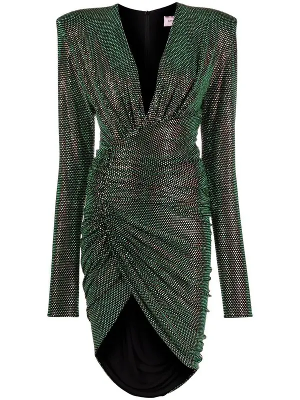 Alexandre Vauthier Crystal-embellished Wrap Dress - Green