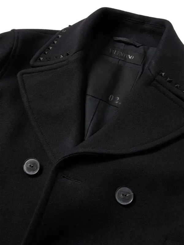 Valentino Garavani Studded Wool Pea Coat