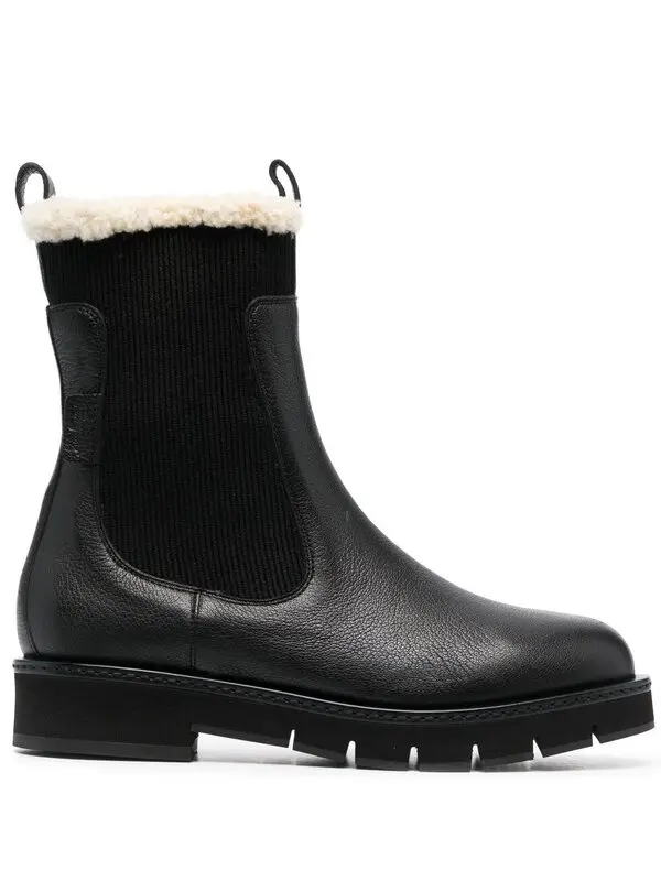 FERRAGAMO Shearling-lined Chelsea Boots
