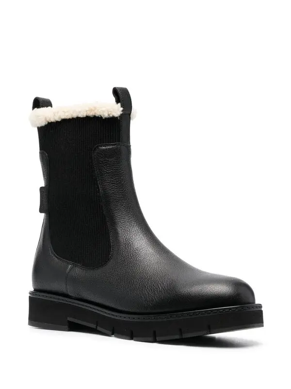 FERRAGAMO Shearling-lined Chelsea Boots