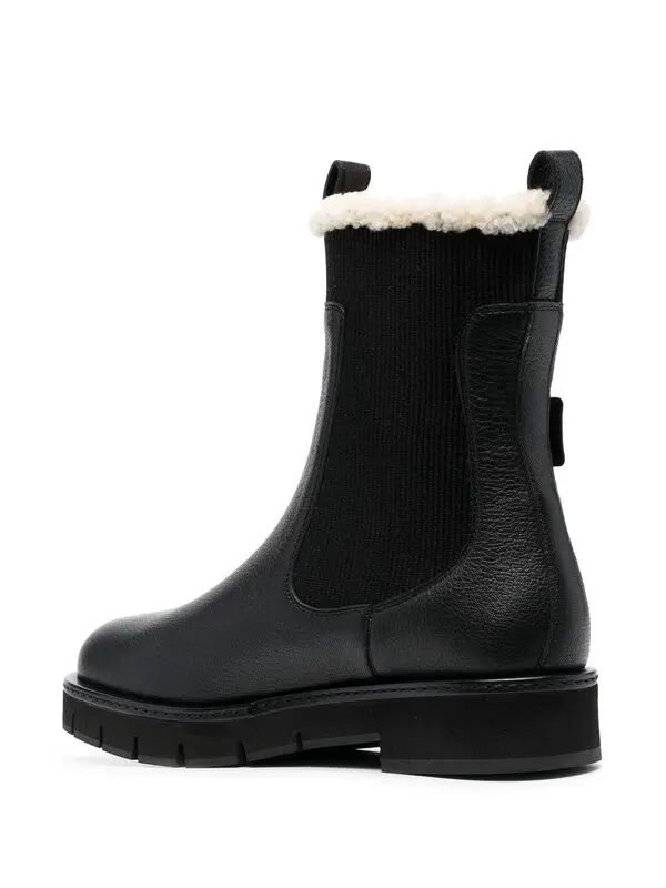 FERRAGAMO Shearling-lined Chelsea Boots