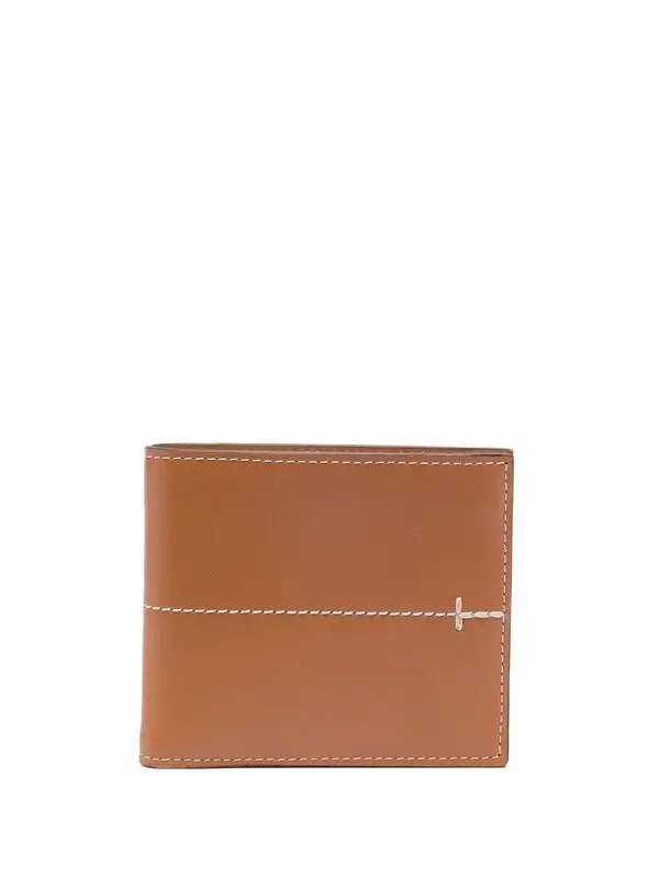 TOD'S Stitch-detail Leather Wallet - Brown
