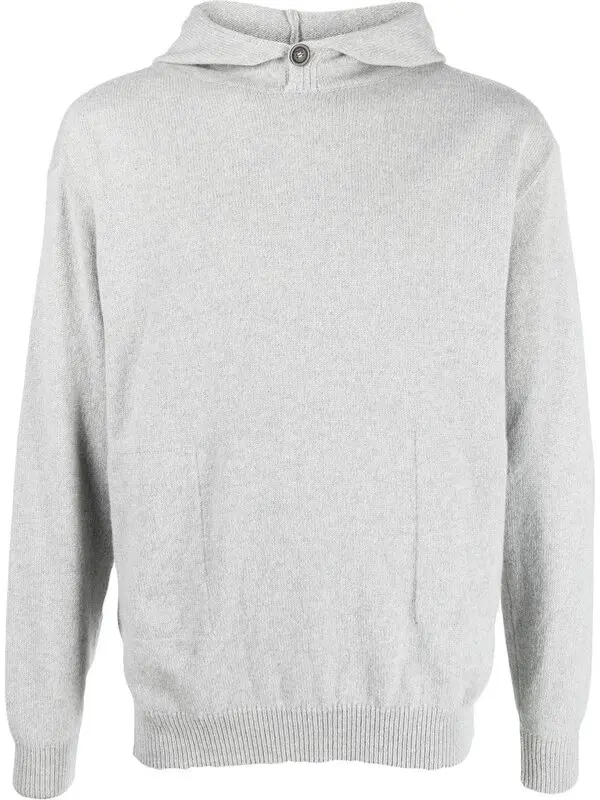 Malo Buttoned-hood Knit Sweater