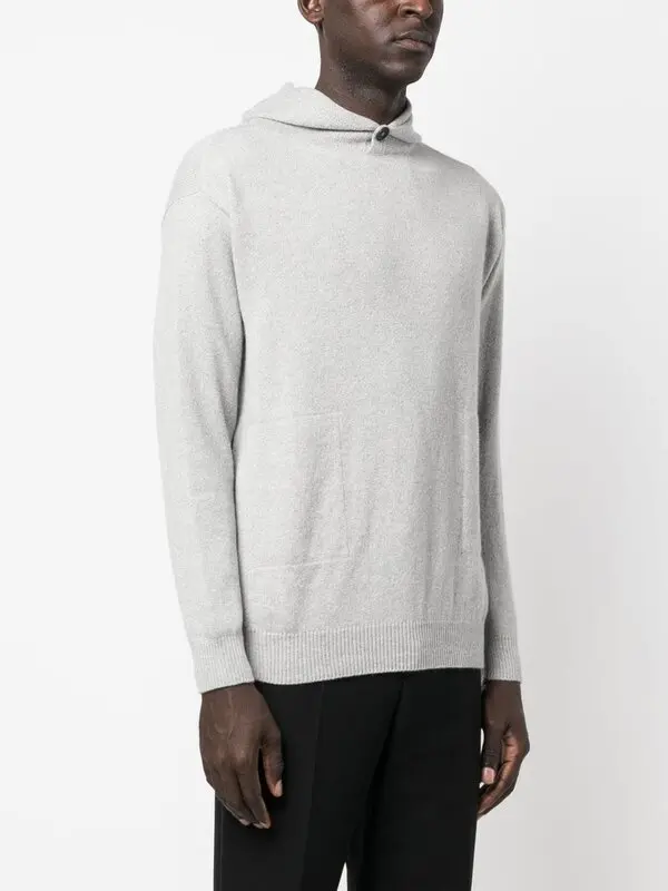 Malo Buttoned-hood Knit Sweater