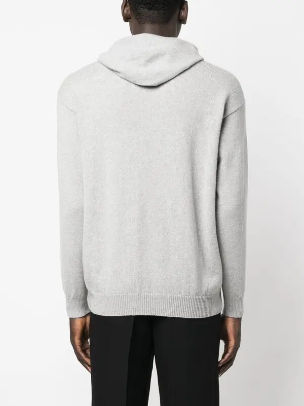 Malo Buttoned-hood Knit Sweater