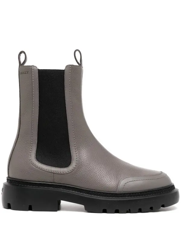 Bally Ginny Leather Chelsea Boots - Grey