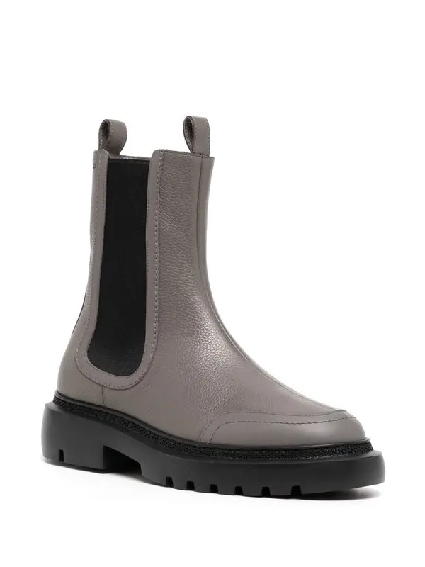 Bally Ginny Leather Chelsea Boots - Grey