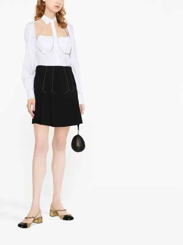 Vivetta Crystal-embellished Panelled Shirt