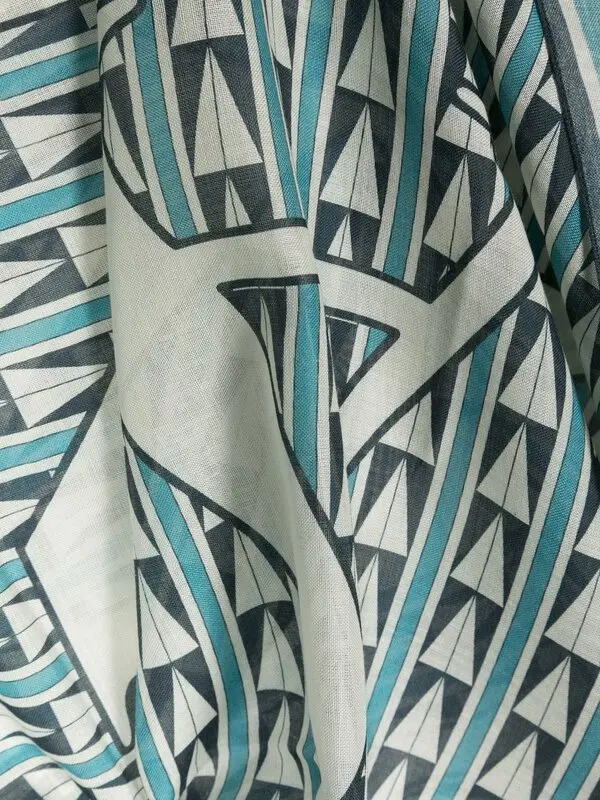 LANVIN Geometric-print Scarf - Blue