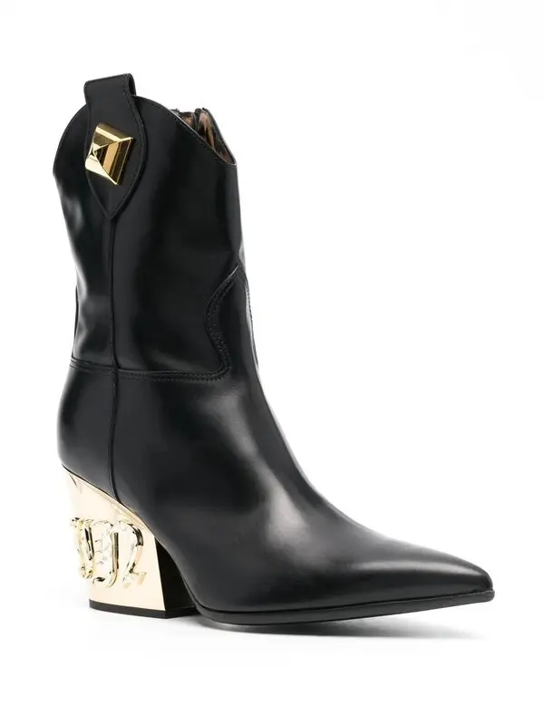 Philipp Plein Gothic Plein Cowboy Ankle Boots
