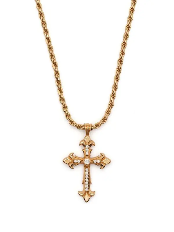 Emanuele Bicocchi Fleury Cross Pendant Necklace - Gold