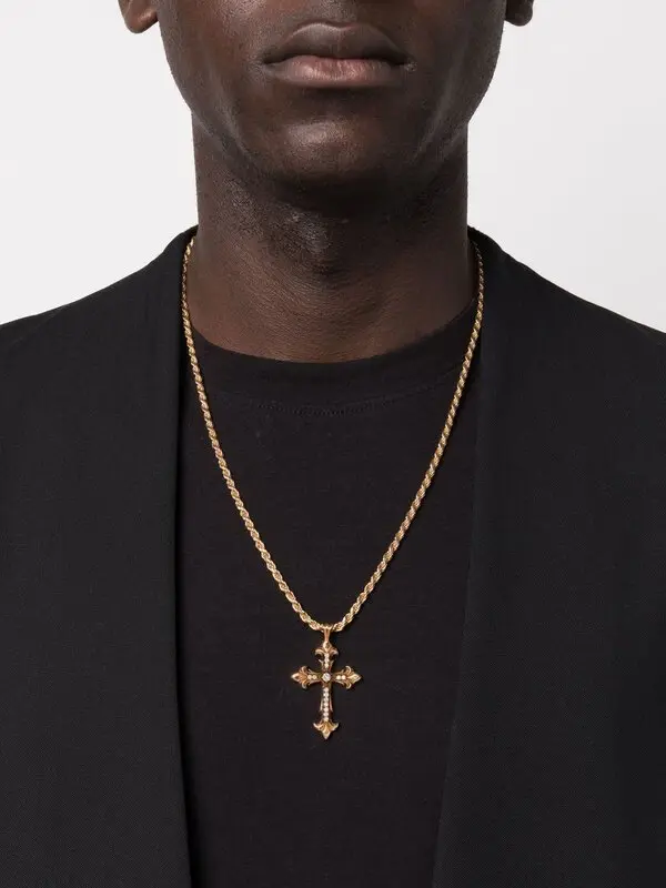 Emanuele Bicocchi Fleury Cross Pendant Necklace - Gold