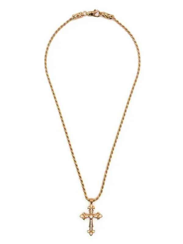 Emanuele Bicocchi Fleury Cross Pendant Necklace - Gold