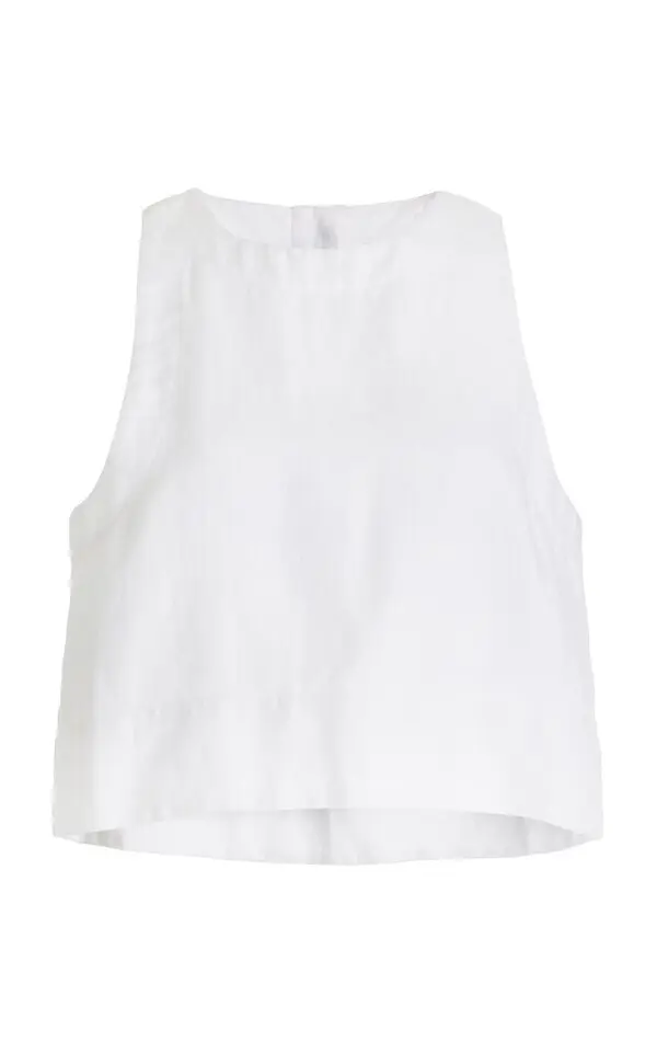posse - Poppy Linen Cropped Top
