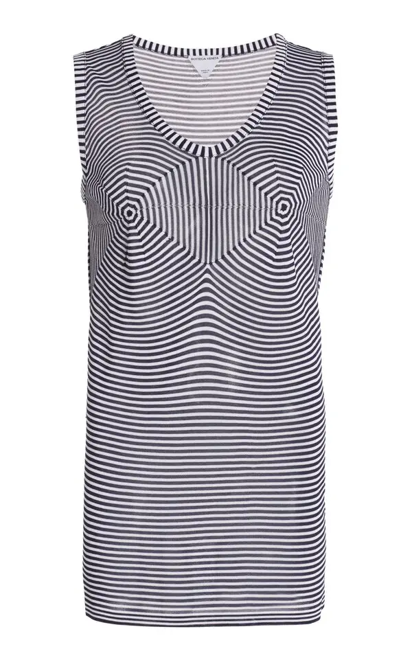 Bottega Veneta Striped Knit Tank Top - Navy