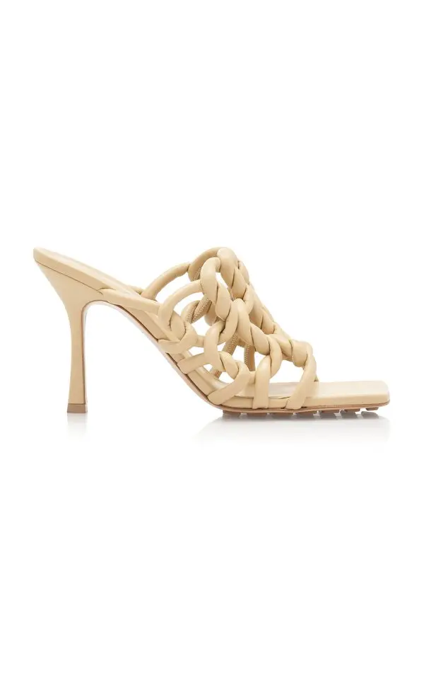 Bottega Veneta Stretch Leather Mule Sandals - Neutral