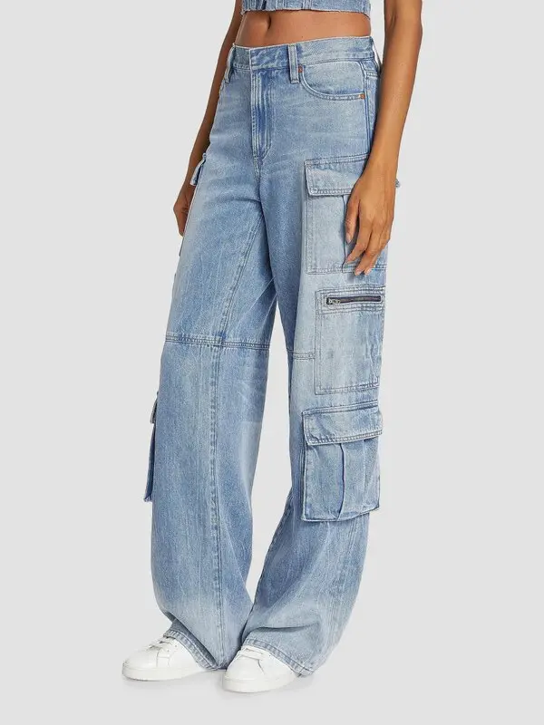 Alice + Olivia Cay Baggy Denim Cargo Pants