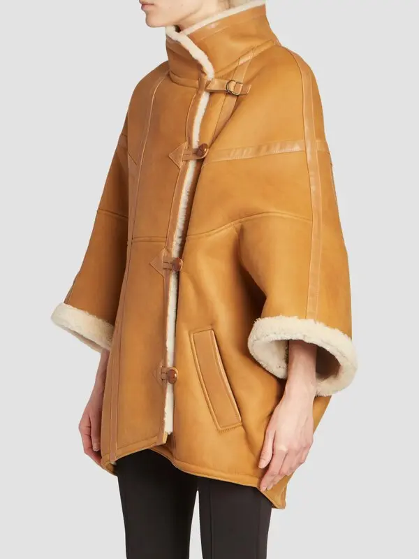 Saint Laurent Cape In Shearling