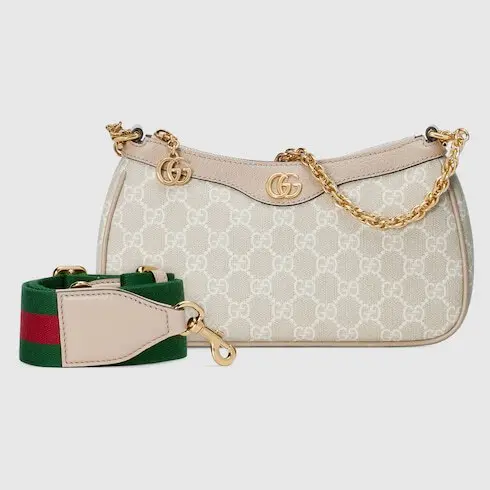 Gucci Ophidia Small Shoulder Bag - Beige And White Gg Supreme