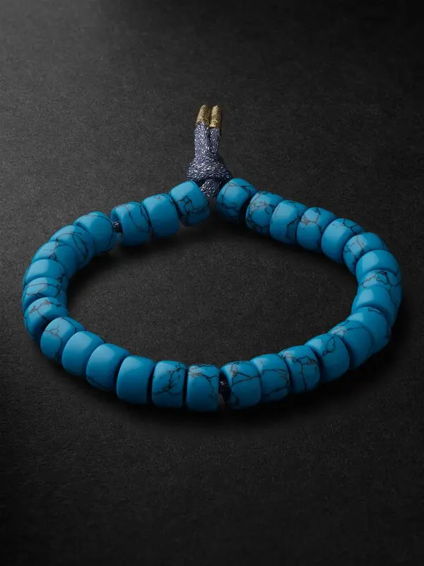 Carolina Bucci Forte Beads Blackened Gold Turquoise Bracelet - Blue