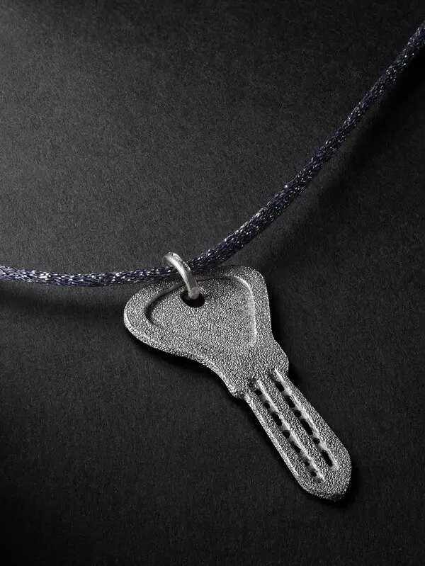 Carolina Bucci White Gold Key Pendant Necklace