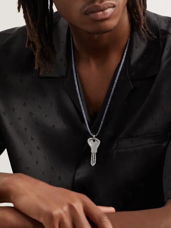 Carolina Bucci White Gold Key Pendant Necklace