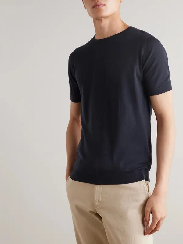 John Smedley Belden Slim-fit Sea Island Cotton T-shirt - Blue