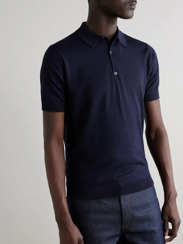 John Smedley Adrian Slim-fit Sea Island Cotton Polo Shirt - Blue