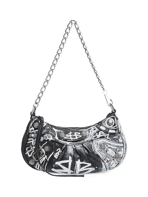 Balenciaga Le Cagole Mini Bag With Chain Graffiti