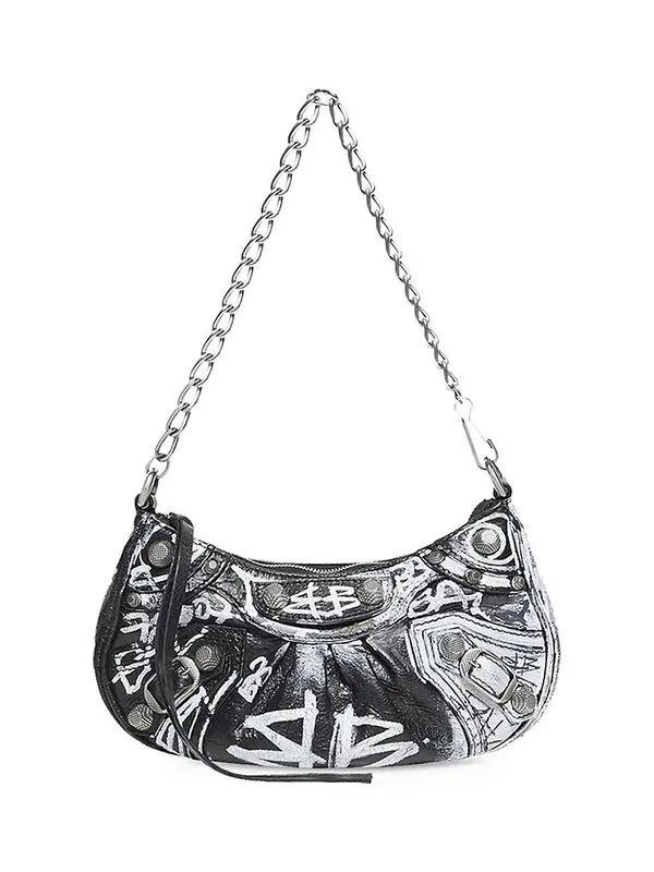 Balenciaga Le Cagole Mini Bag With Chain Graffiti