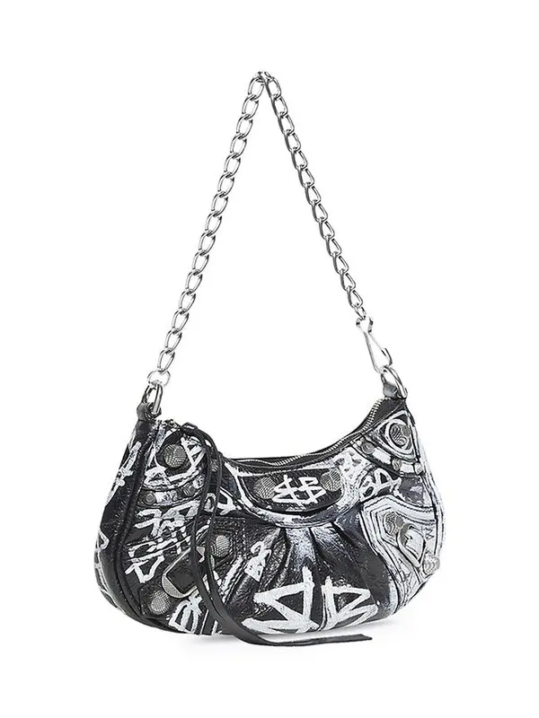 Balenciaga Le Cagole Mini Bag With Chain Graffiti