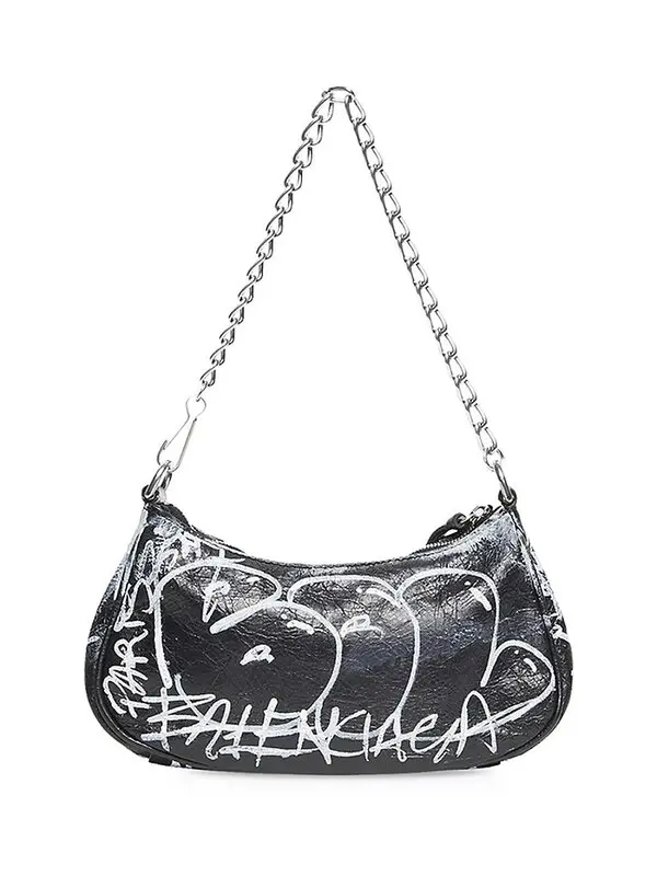 Balenciaga Le Cagole Mini Bag With Chain Graffiti
