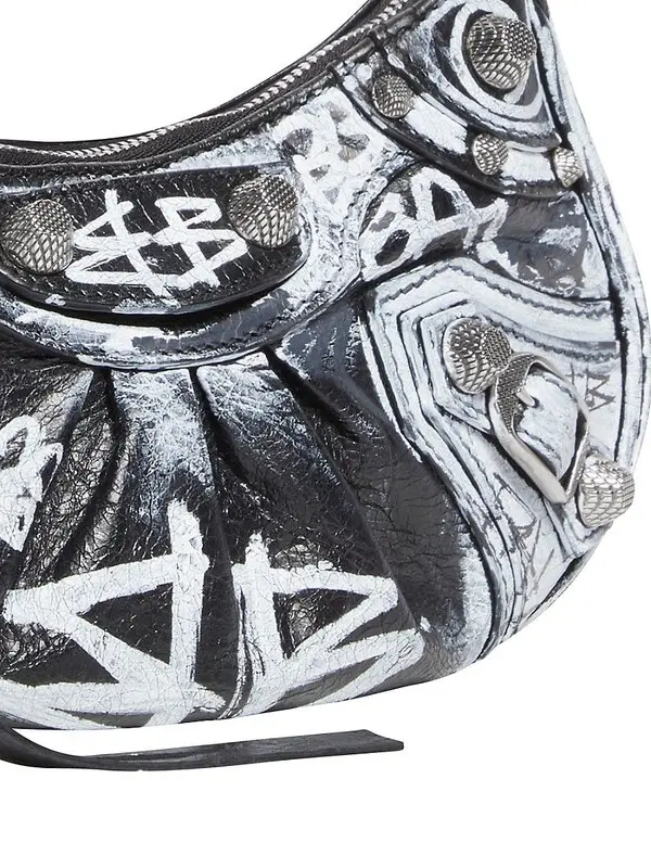 Balenciaga Le Cagole Mini Bag With Chain Graffiti