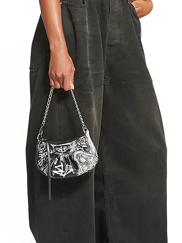 Balenciaga Le Cagole Mini Bag With Chain Graffiti