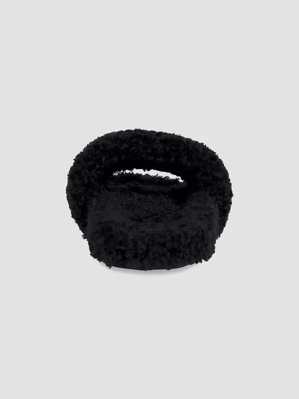 Balenciaga Fluffy Slide Sandals - Black